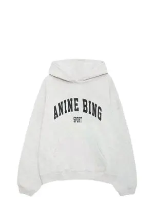 ANINE BING Harvey Logo Print Hoodie - Grey