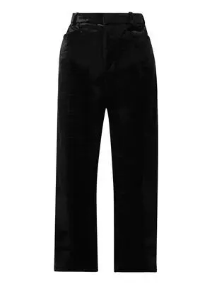 TOM FORD Textured Velvet Straight-leg Pants - Black