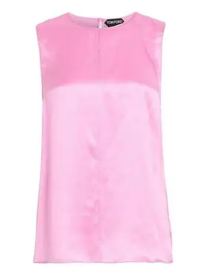 TOM FORD Silk-satin Keyhole Top - Pink