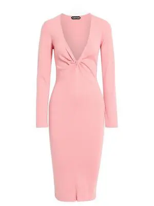 TOM FORD Twisted Cashmere And Silk-blend Midi Dress - Bubblegum