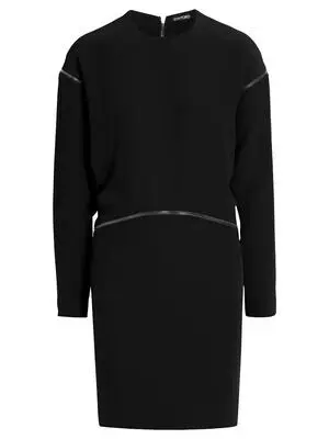 TOM FORD Cutout Zip Detailed Silk-crepe Mini Dress - Black