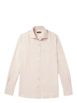 TOM FORD Slimfit Cutawaycollar Twill Shirt - Blush