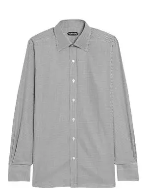 TOM FORD Gingham Cotton Shirt - Black