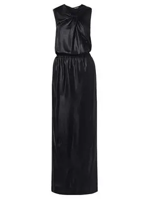 TOM FORD Cutout Draped Stretch Satin-piqué Gown - Black