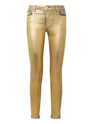 TOM FORD Metallic Coated Mid-rise Skinny Jeans - Gold