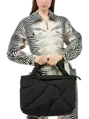 Roberto Cavalli Firenze Quilted Padded Tote Bag - Black