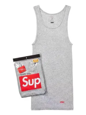 Supreme Hanes Ribbed Tank Tops - Grey