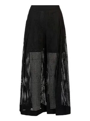 MEIMEIJ Perforated Palazzo Pants - Black