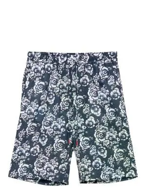 Kiton Floral-print Drawstring Shorts - Blue