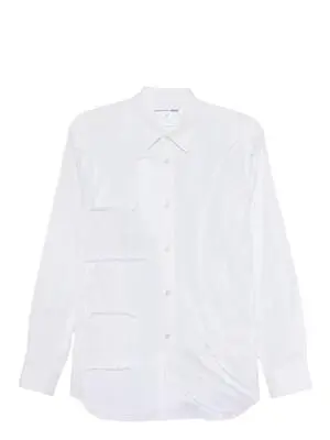 Comme Des Garçons Long-sleeve Button-down Cotton Shirt - White
