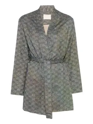 Momoni Eugenie Belted Wrap Coat - Grey