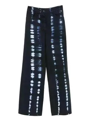 Momoni Olivina Tie-dye Wide-leg Trousers - Blue