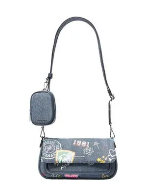 Michael Kors Jet Set Travel Small Embellished Denim Crossbody Bag With Pouch - Blue