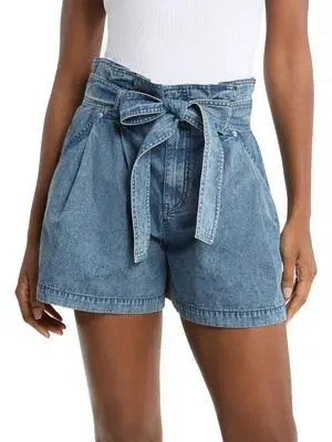 Michael Kors Denim Paperbag Waist Shorts - Blue