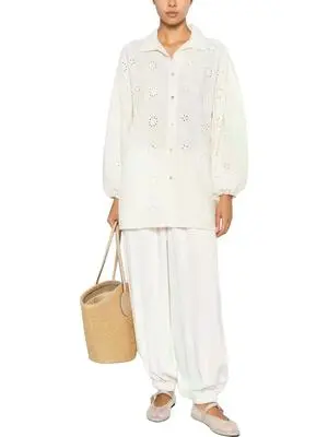 COTAZUR COTAZUR Broderie Anglaise Sequin Embellished Shirt