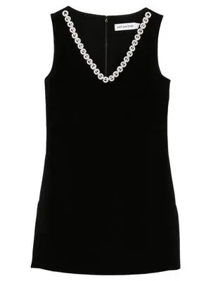 SELF-PORTRAIT Crystal Trim Mini Dress - Multicolor
