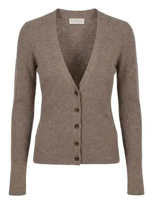 Brunello Cucinelli Ribbed Cashmere Cardigan - Multicolor