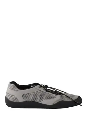 Prada Speedrock Leather And Mesh Fabric Sneakers - Grey
