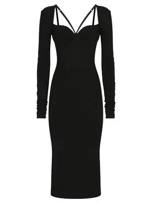 Dolce & Gabbana Milano Rib Calf-length Dress - Black