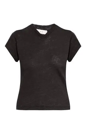 IRO PARIS Sybel V-neck Linen Knit Top - Black