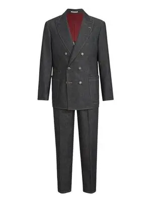 Brunello Cucinelli No-fade Lightweight Denim Tailored Suit - Dark Gray