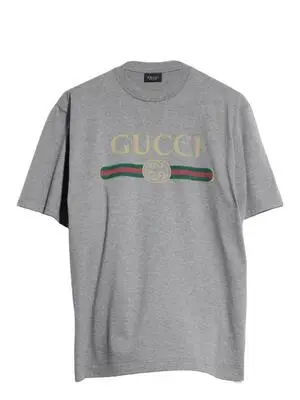 Gucci Logo Regular-fit T-shirt - Gray