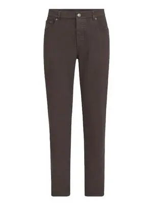 Brunello Cucinelli Garment-dyed Lightweight Denim Traditional-fit Trousers - Black