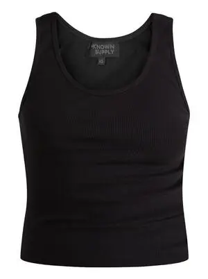 KNOWN SUPPLY Ribbed Cotton Tank - Black