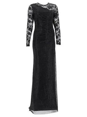 SELF-PORTRAIT Long Lace Sleeve Gown - Black