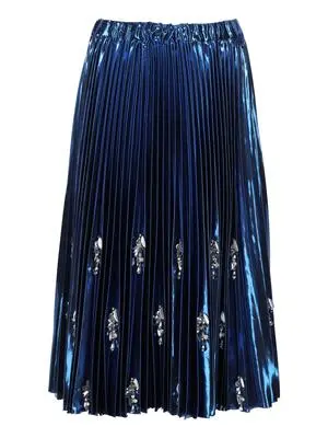 N°21 Jewel Detail Pleated Midi Skirt - Blue