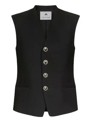 MARINE SERRE Tailored Sleeveless Jacket - Black