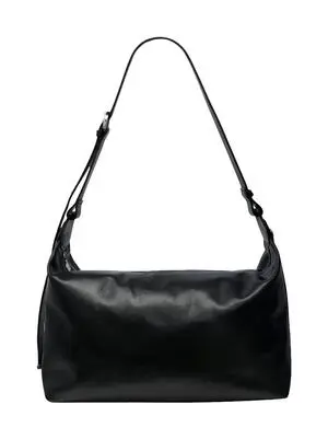 MARINE SERRE Smooth Leather Messenger Bag - Black