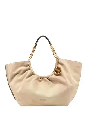 Michael Kors Logo Pendant Chain-link Shoulder Bag - Neutrals