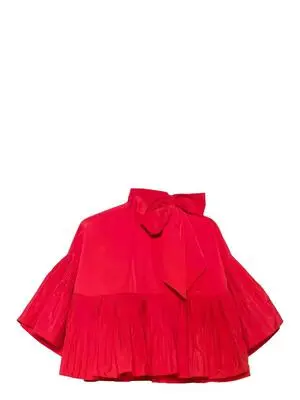 PSOPHIA Pleated Pussy-bow Cape - Red