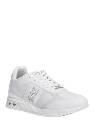 EA7 Logo-print Panelled Sneakers - White