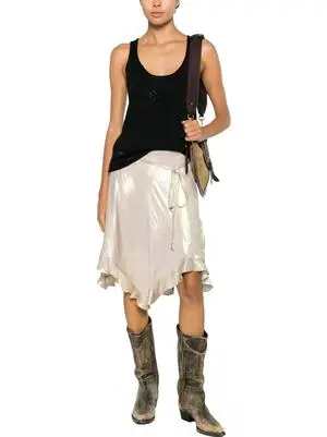 Zadig&Voltaire Asymmetric Ruffled Midi Skirt - Neutrals