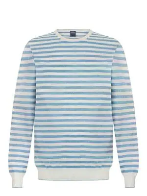 Fedeli Striped Crew-neck Sweater - Neutrals