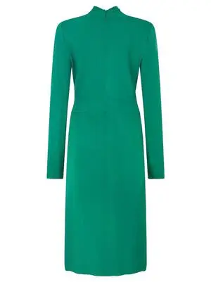 Alberta Ferretti Gathered Long Sleeve Midi Dress - Green