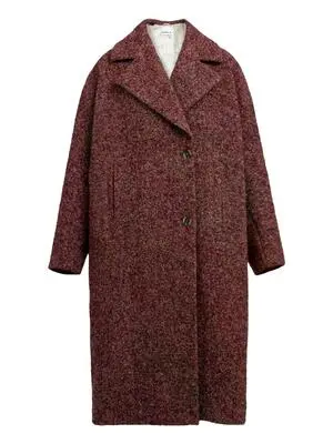 Remain Birger Christensen Double-breasted Tweed Coat - Red
