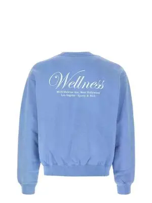 SPORTY & RICH Wellness Logo Print Sweater - Blue