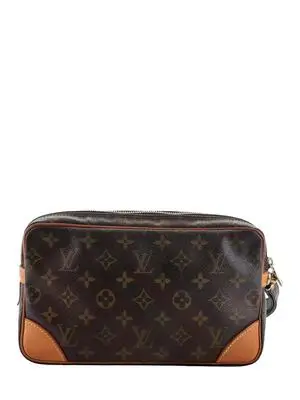 LOUIS VUITTON Monogram Canvas Gm Clutch Bag - Brown
