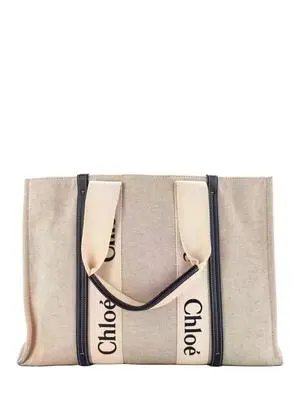 Chloé Woody Large Tote Bag - Neutrals