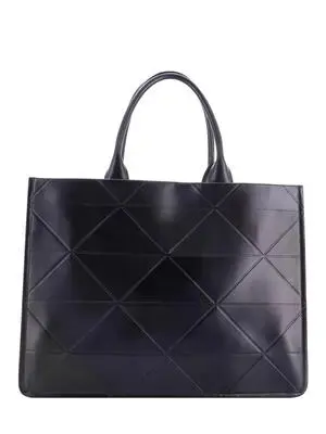 Prada Symbole Shopper Embossed Leather Tote Bag - Black