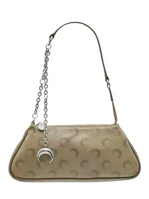 MARINE SERRE Faded Leather Moon Bag - Neutrals