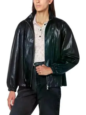DUNST Faux-leather Bomber Jacket - Black