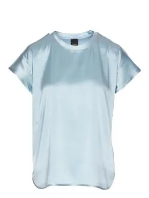 Pinko Pinko Cap Sleeve Satin Blouse Light Blue