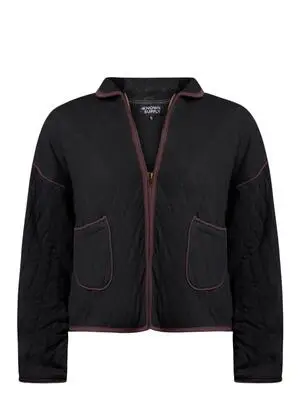KNOWN SUPPLY Quilted Jacket With Contrast Trim - Black