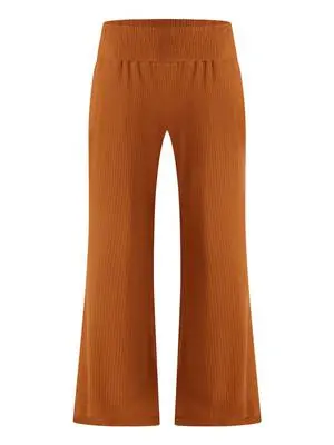 KNOWN SUPPLY Wide Leg Ribbed Pants - Orange