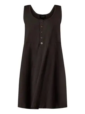KNOWN SUPPLY Known Supply Leon Button-Up Organic Cotton Dress Black
