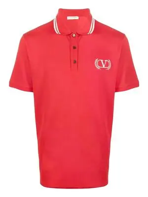 Valentino Garavani Embroidered Vlogo Polo Shirt - Red